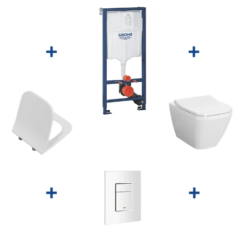 Grohe i Vitra Konzolni set Bela Tipka