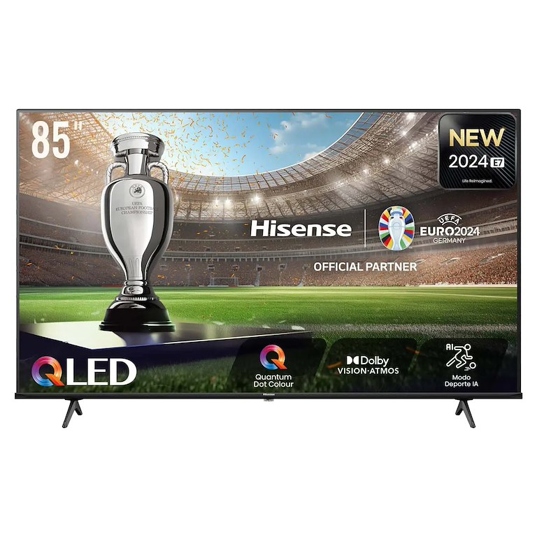 HISENSE Televizor 85E7NQ, 85", 3840x2160, QNED, Smart, Crni