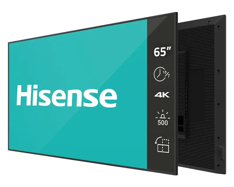 HISENSE 65" 65GM50D 4K UHD 500 nita Digital Signage Display - 18/7 Operation