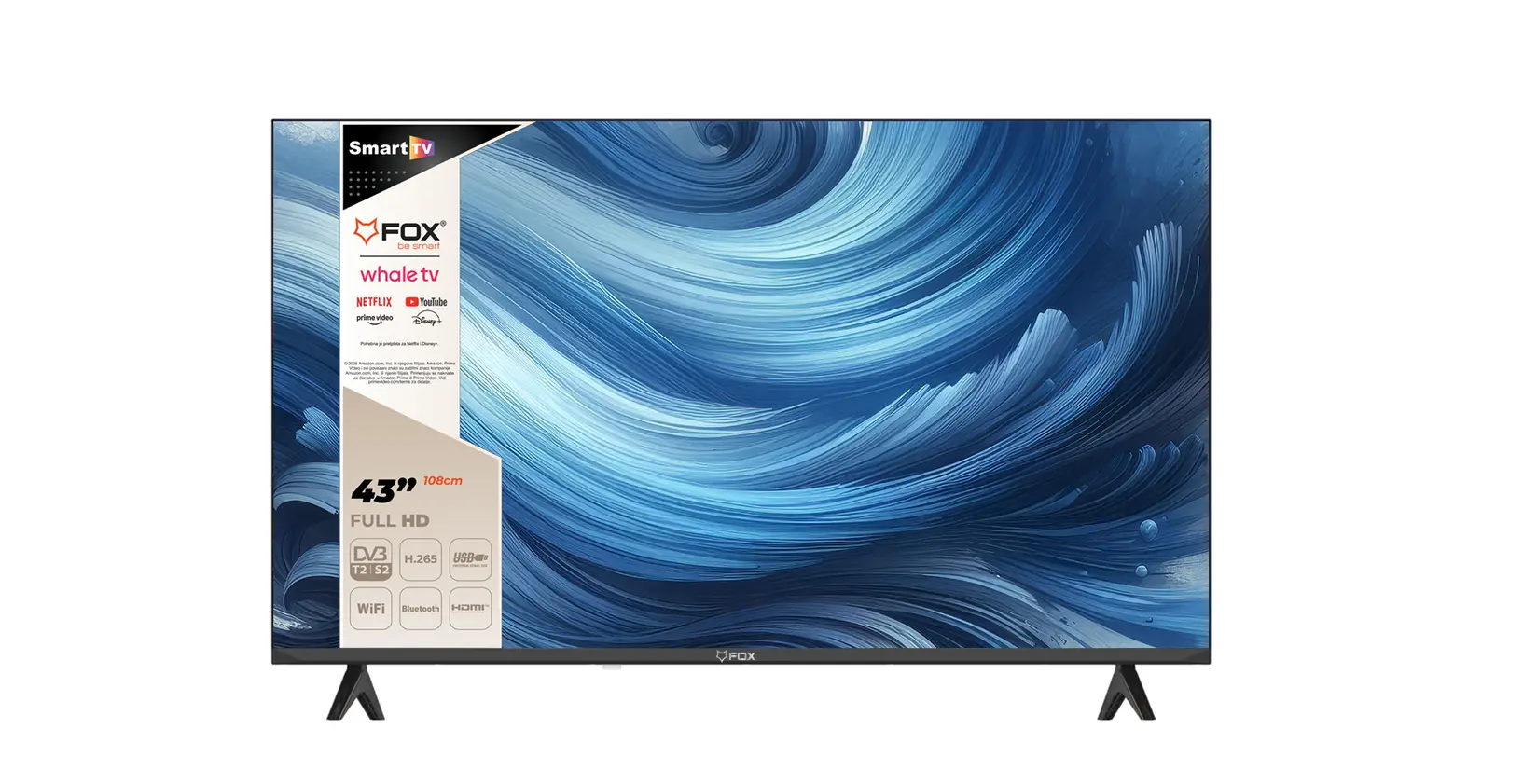 FOX Televizor 43WHA471E, 43", Full HD, Smart, Crni
