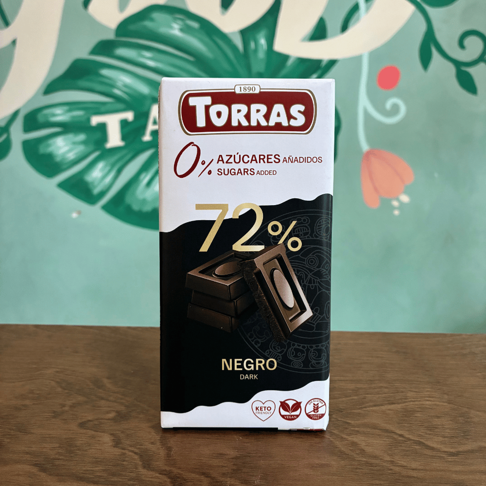Torras – Crna čokolada bez šećera sa 72% kakaoa 75g