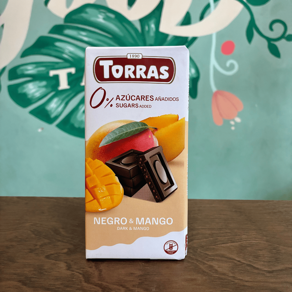 Torras – Tamna čokolada bez šećera sa mangom 75g