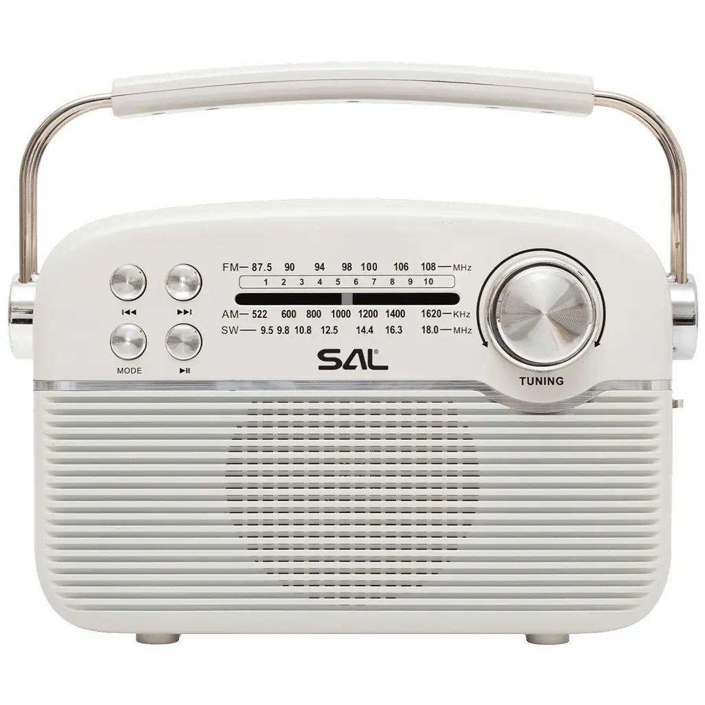 SAL radio priјemnik sa solarnim napaјanjem RPR9, FM-AM-SW, Bluetooth, beli