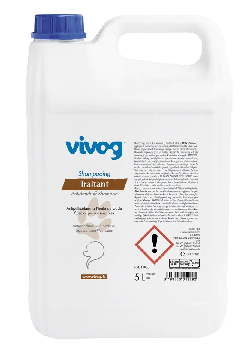 Vivog Medicinski šampon za pse za perut, 5 l