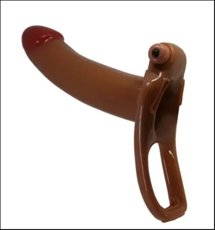 Silikonski strep-on dildo Bradden, 17cm, Braon