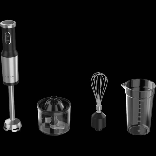 Hand Blender, 1200W in CB, Black, Tiger Teeth Cutter, Whisk, Food Processor, Cup