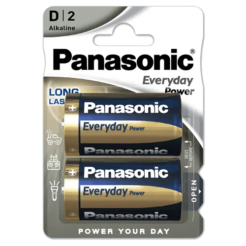 Panasonic Alkalne baterije LR20EPS/2BP, 2×D