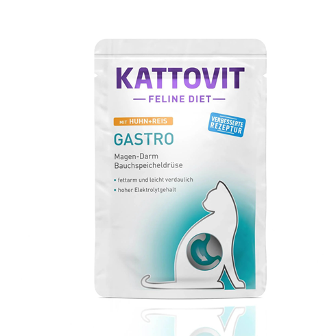 Kattovit Gastro sosić za mačke Piletina&Riža 85g – podrška varenju i pankreasu