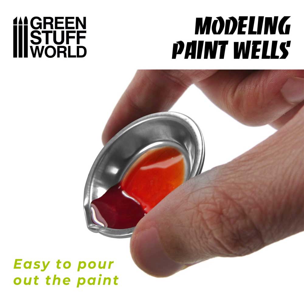 Stainless steel modeling paint wells (Pack x6)
