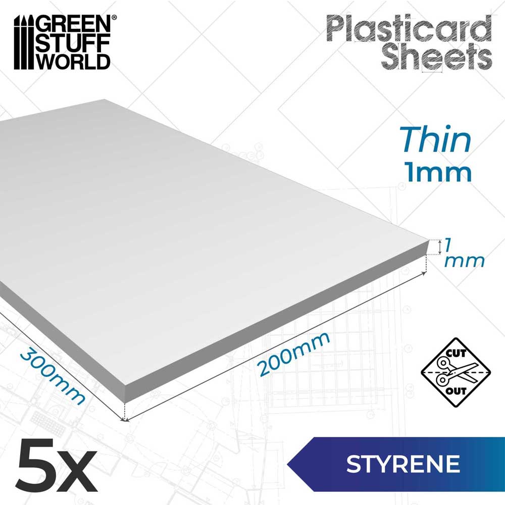 HIPS Plasticard Sheet 1,0mm (Pack x5)