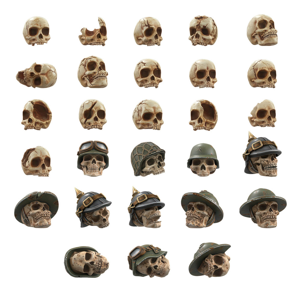 3D Printed - Skulls & Bones - Battlefield Skulls - Humans