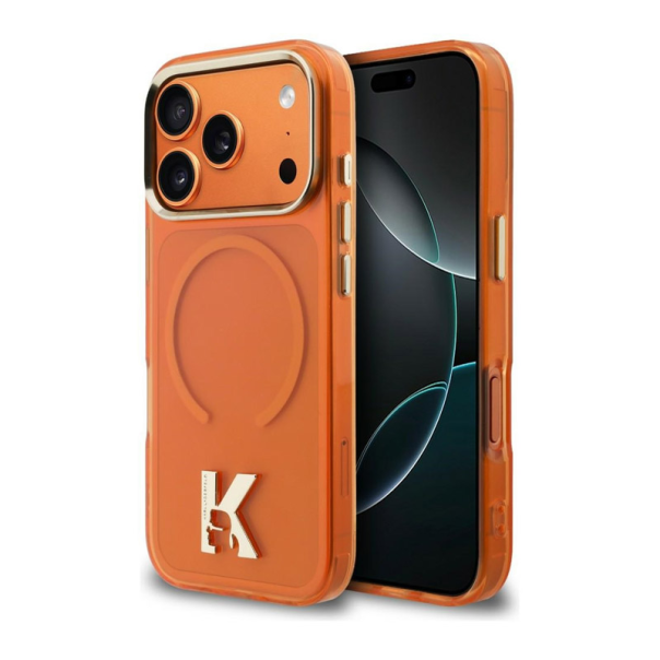 Maska za iPhone 17 Pro narandžasta Karl Lagerfeld IML K Head Logo MagSafe