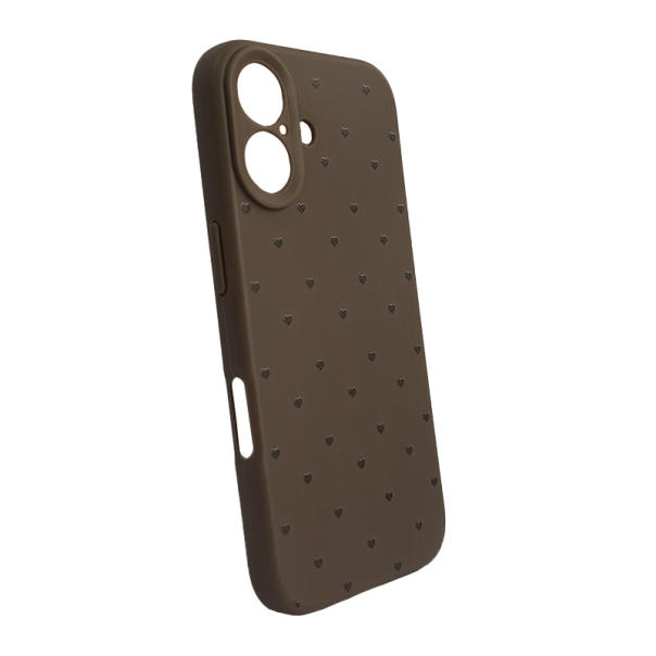 Maska za iPhone 16 braon Cute Heart