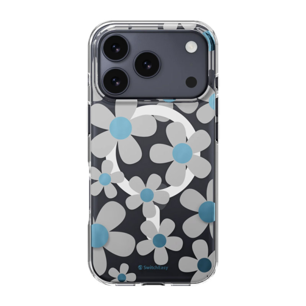 Maska za iPhone 17 Pro plavo Mag Case SwitchEasy Fleur siva