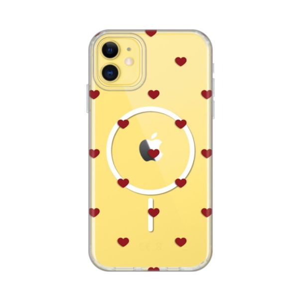 Maska za iPhone 11 6.1 Red Hearts Print Magsafe