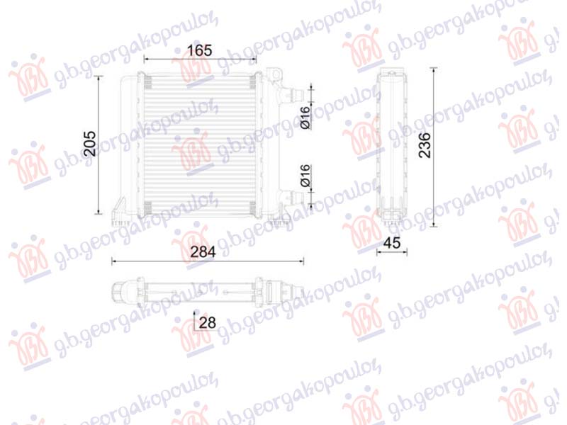 HLADNJAK MOTORA DODATNI 2.0 BENZIN (MAN/AUTO) (200x165x26) (NISSENS) MINI COOPER/ONE 2014-2021 (F55/F56) (OEM: 17117643780)