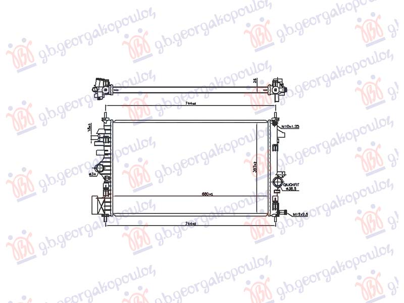 HLADNJAK MOTORA 2.0 DIZEL (MAN) (680x396x26) (VALEO) OPEL INSIGNIA 2008-2013 (G09) (OEM: 1300371, 1300372, 13434153)
