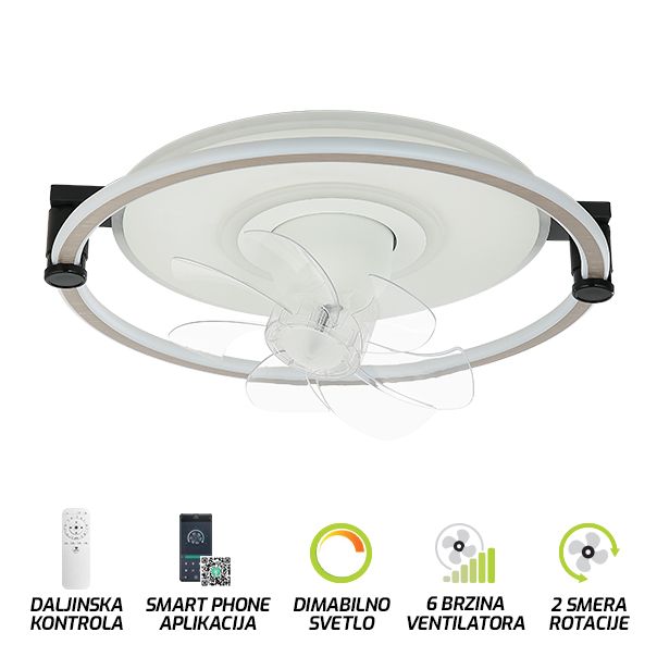 FORMA LED plafonska lampa sa ventilatorom 50W FV1102-50 bela 3000K-6400K