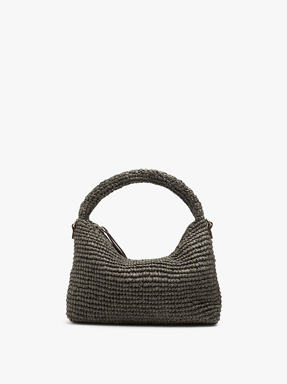 HANDBAG WITH STRAW EFFECT WITH CROSSBODY STRAP