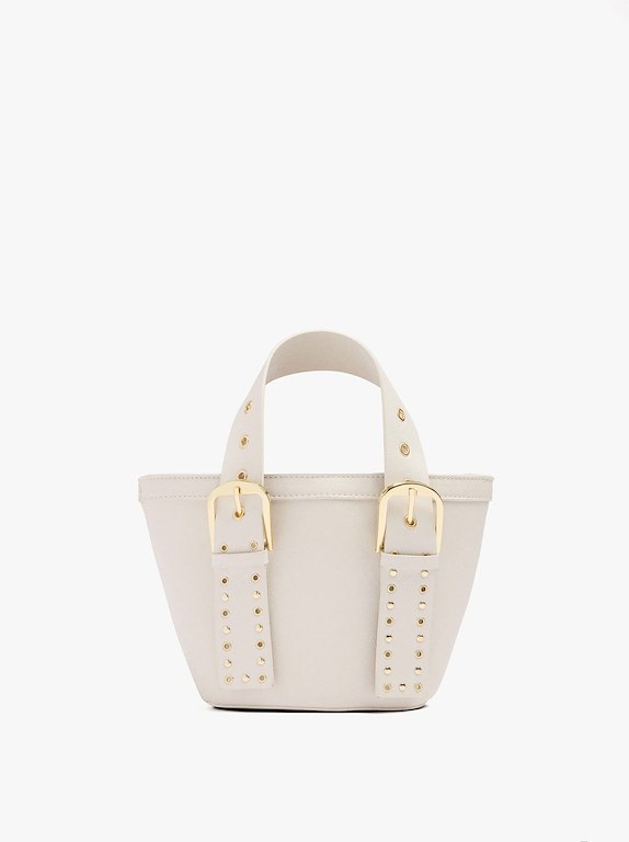 BUCKET BAG WITH STUDS AND BUCKLES