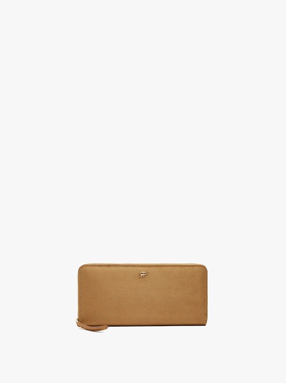 WALLET LEATHER-EFFECT AND ZIPPER CLOSURE