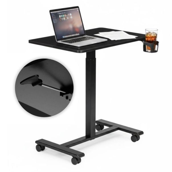 MODERNHOME Mobilni podesivi sto 70x48 cm laptop sto sa podesavanjem visine 71.5–112 cm black