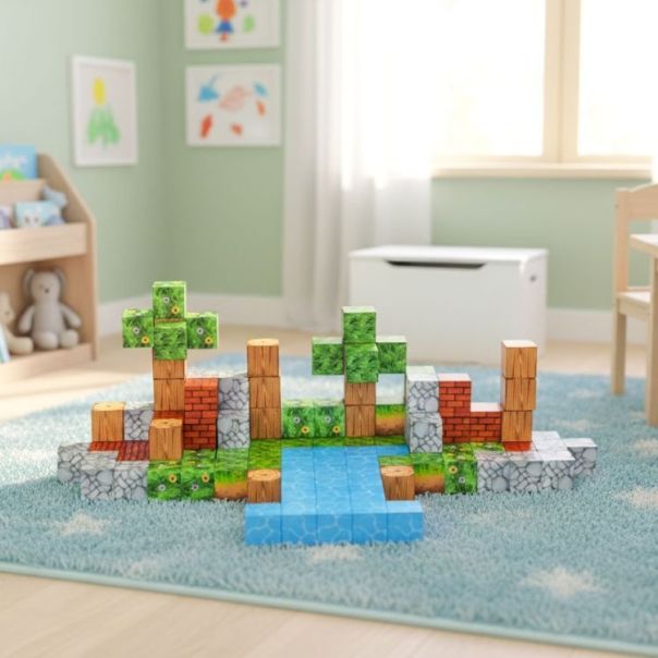 ECO TOYS Set magnetnih kocki za decu – 87 delova