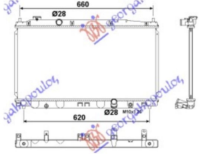 HLADNJAK MOTORA BENZIN (MAN) (35x68x16) (KOYO) HONDA JAZZ 2011-2015 (GK) (OEM: 19010-RB0-004, 19010RB0004)