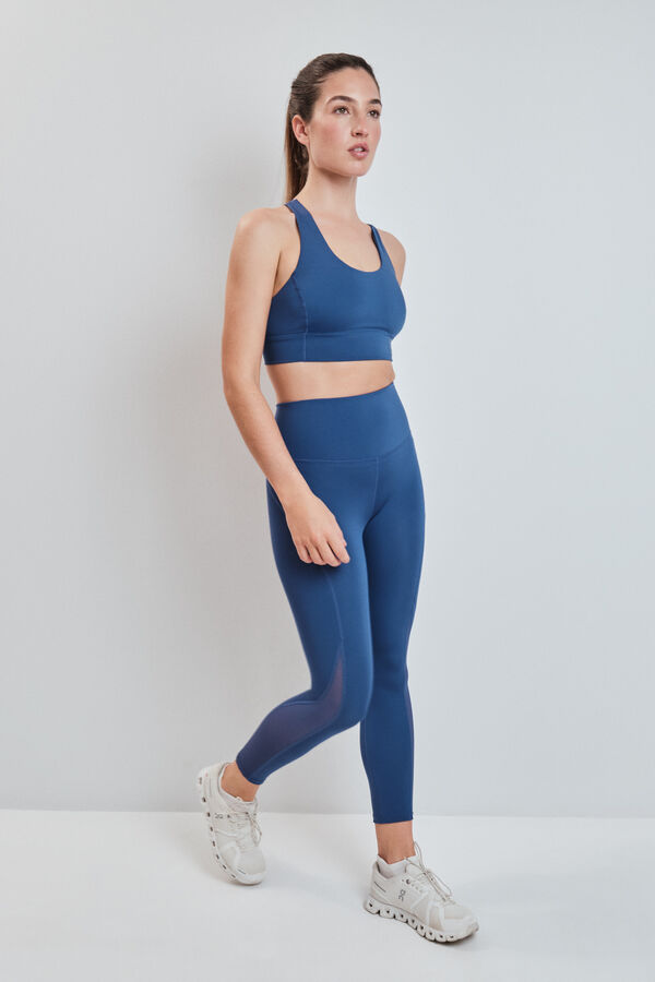 Blaue 4D STRETCH Cropped Leggings