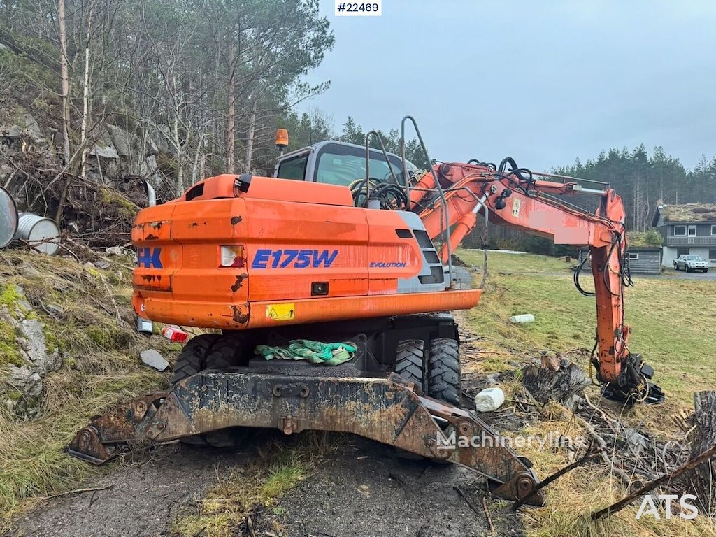 Fiat E175W Hjulgraver – Rototilt – 2 skuffer – Klype bager točkaš