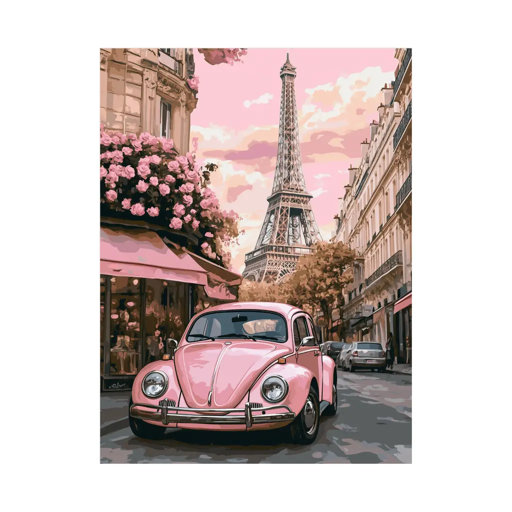 Canvas Slika na platnu Pink Paris, 45x60cm
