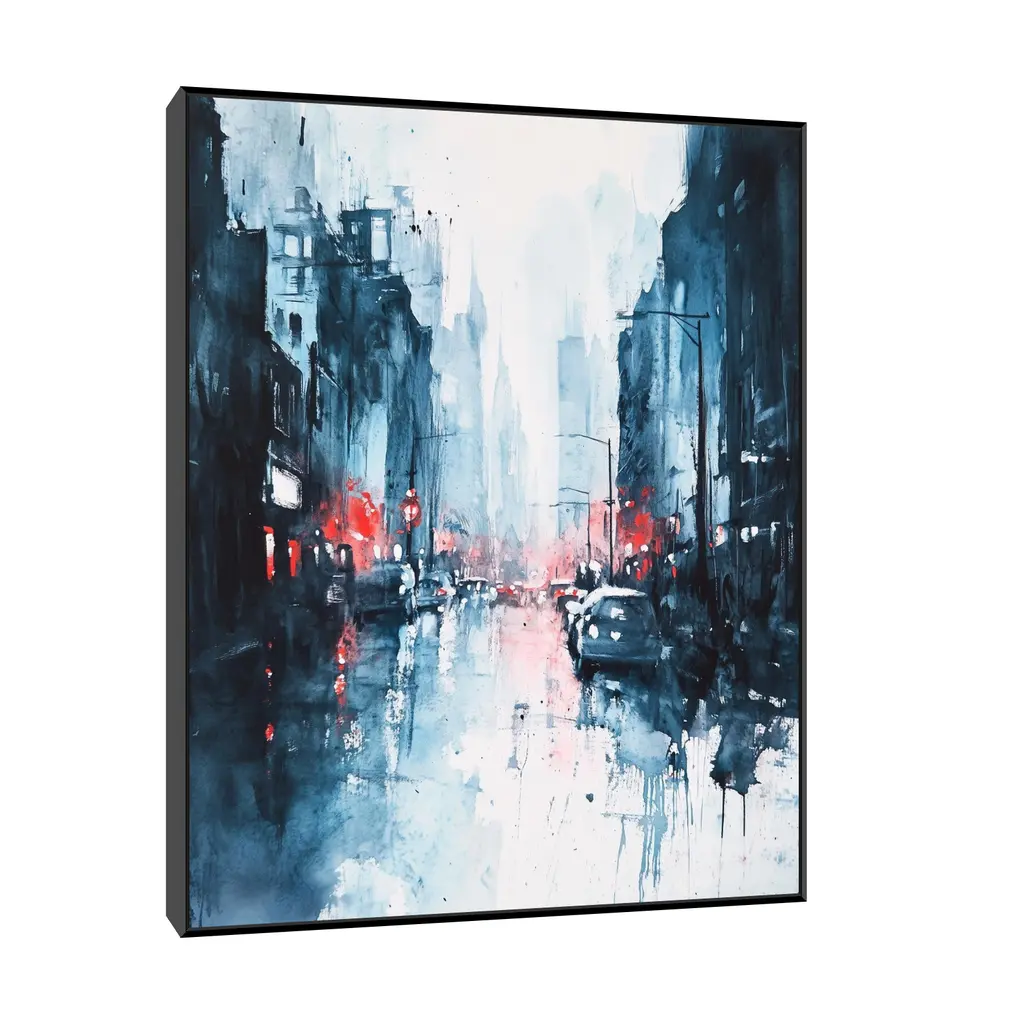 Canvas Slika na platnu Mala noćna šetnja, 60x75cm, Sa ramom, Crni