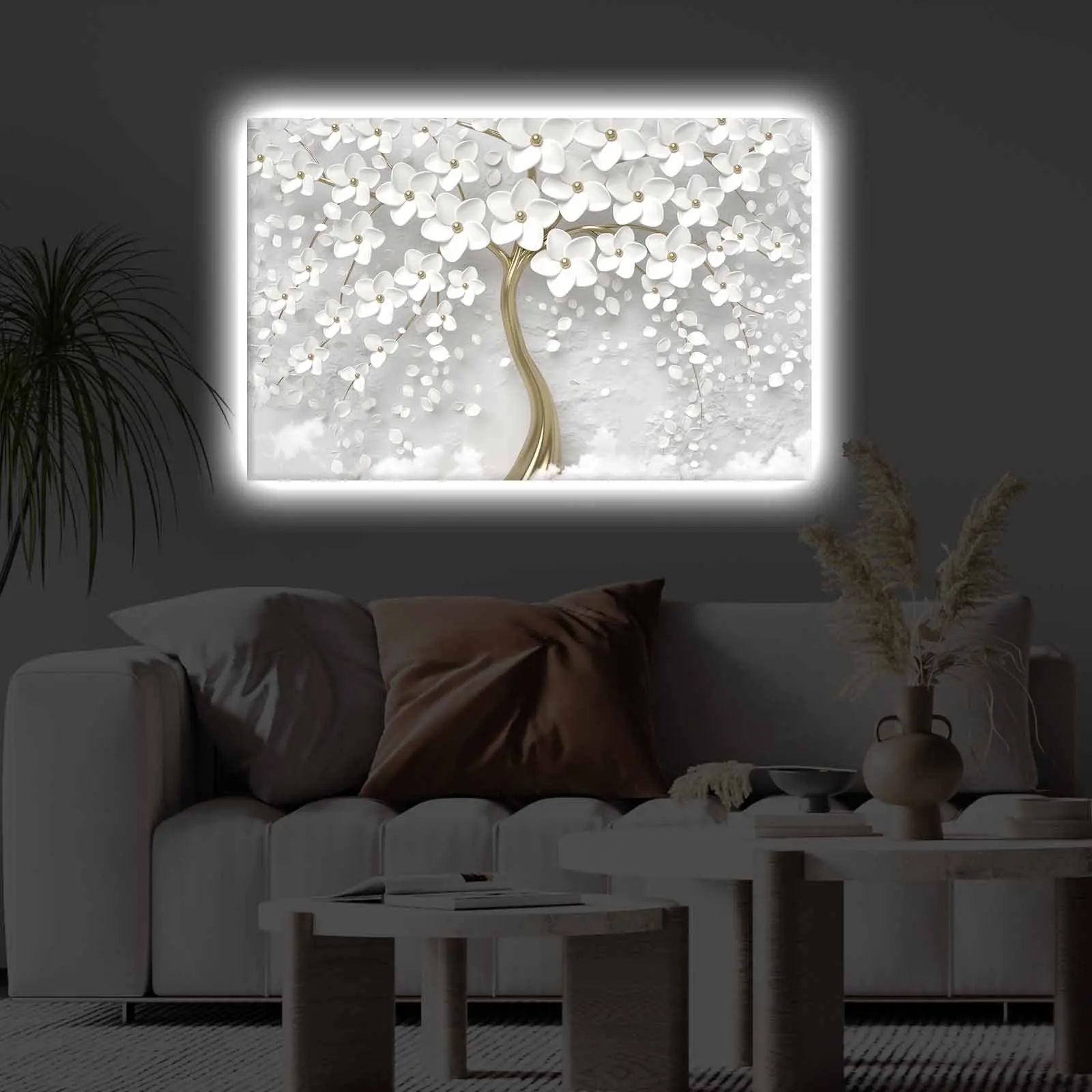 Wallity Slika na platnu sa LED osvetljenjem 45x70cm