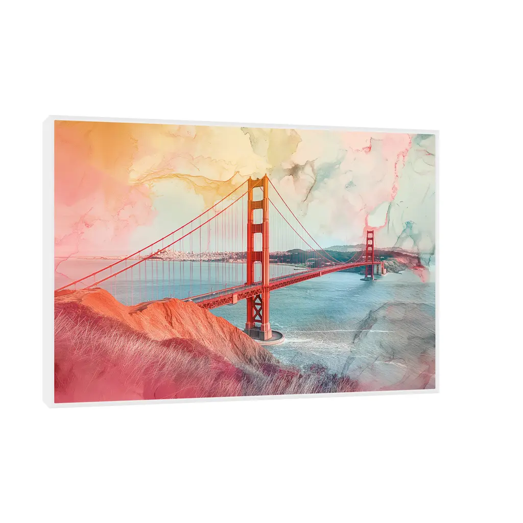 Canvas Slika na platnu Golden Gate most, Sa ramom, 45 x 30 cm, Beli