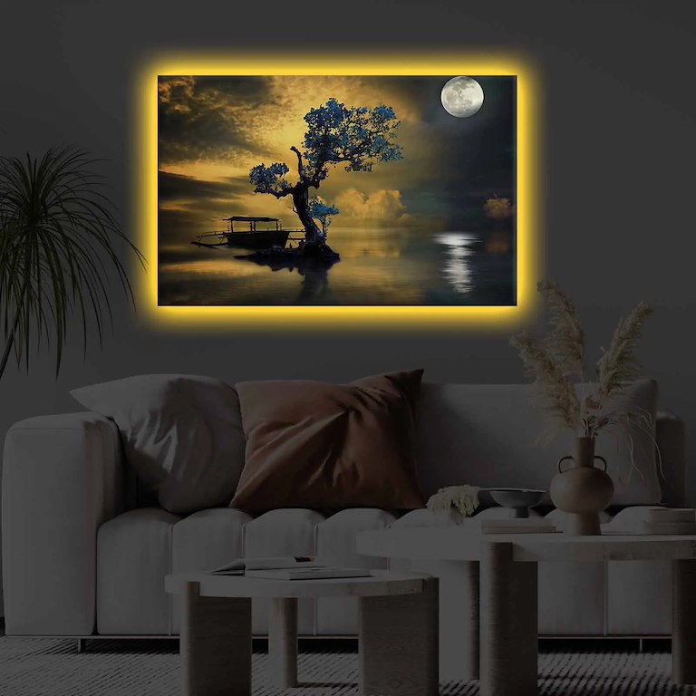 Wallity Slika na platnu sa LED osvetljenjem 45x70cm
