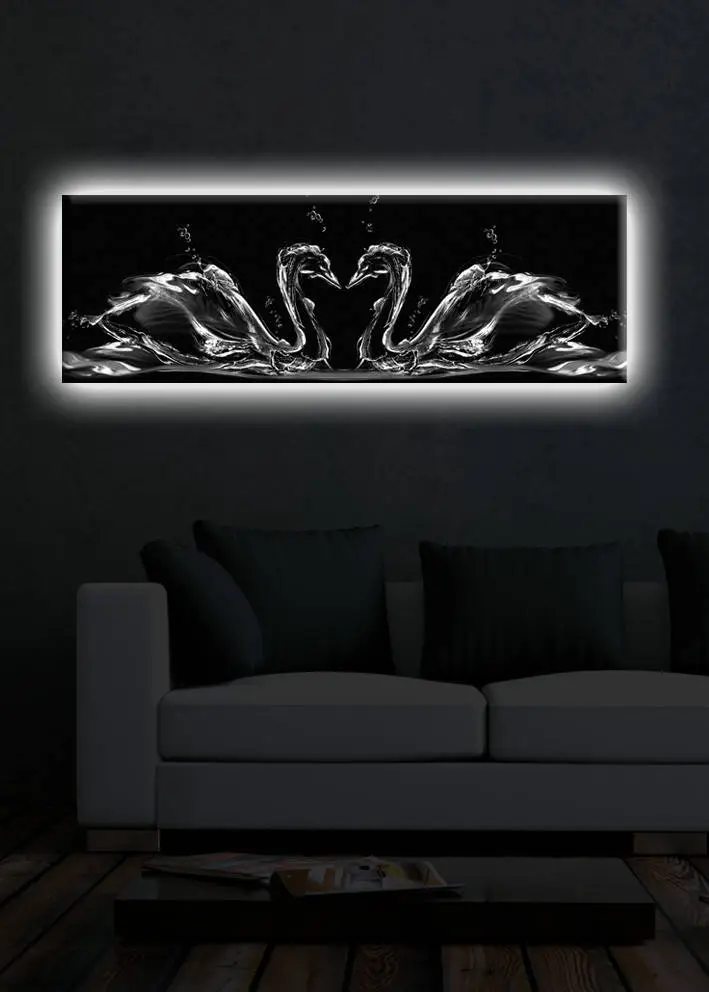 Wallity Slika na platnu sa LED osvetljenjem 30x90cm