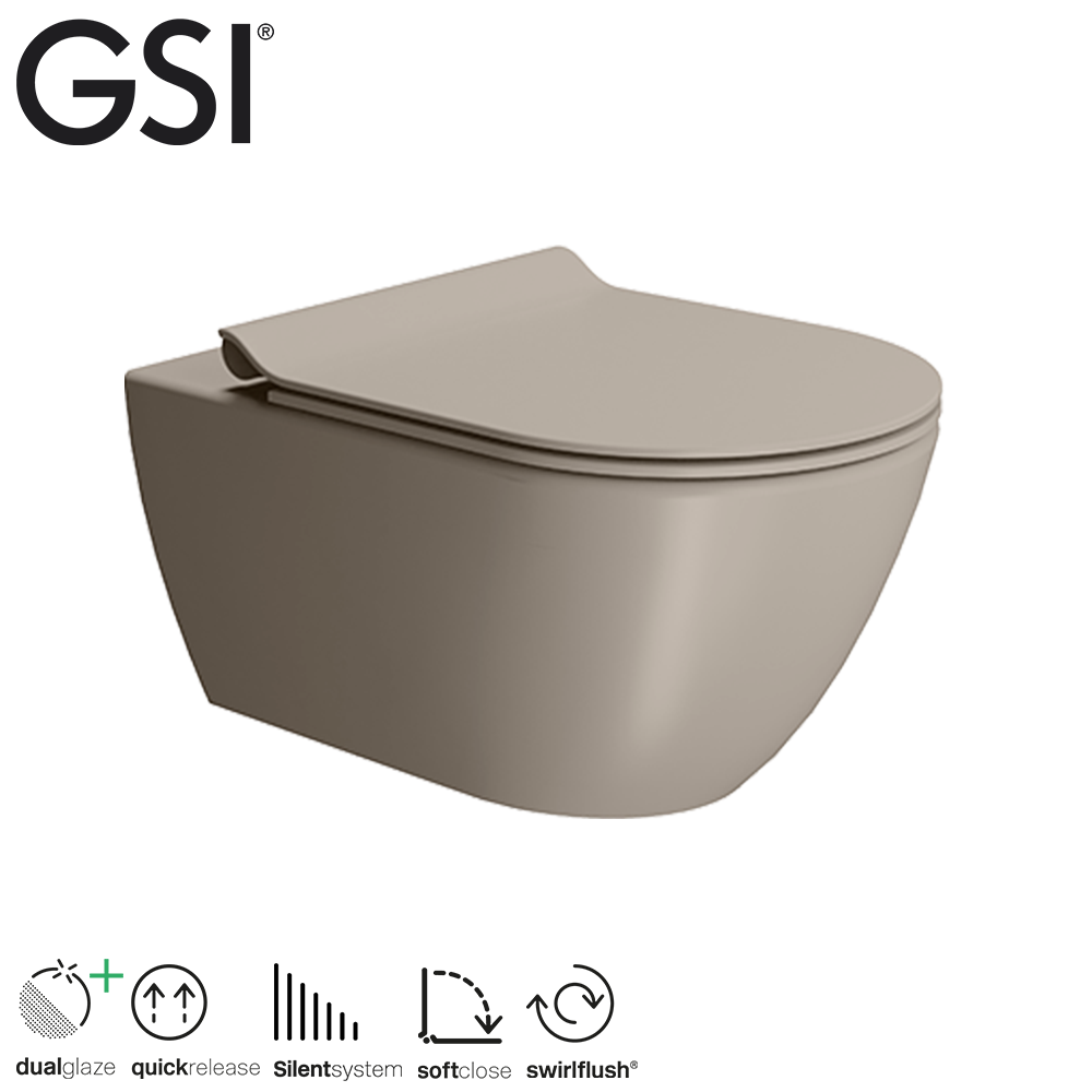 GSI PURA WC ŠOLJA KONZOLNA 360x550 TORTORA MAT 881505