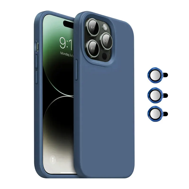 Maska za iPhone 15 Pro Magnetic Lens tamno plava