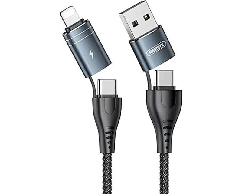 REMAX DATA kabl 4 in1 USB mini iPhone Tip C crni