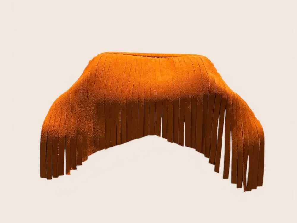 POUCH FRINGE MUSTARDYELLOW