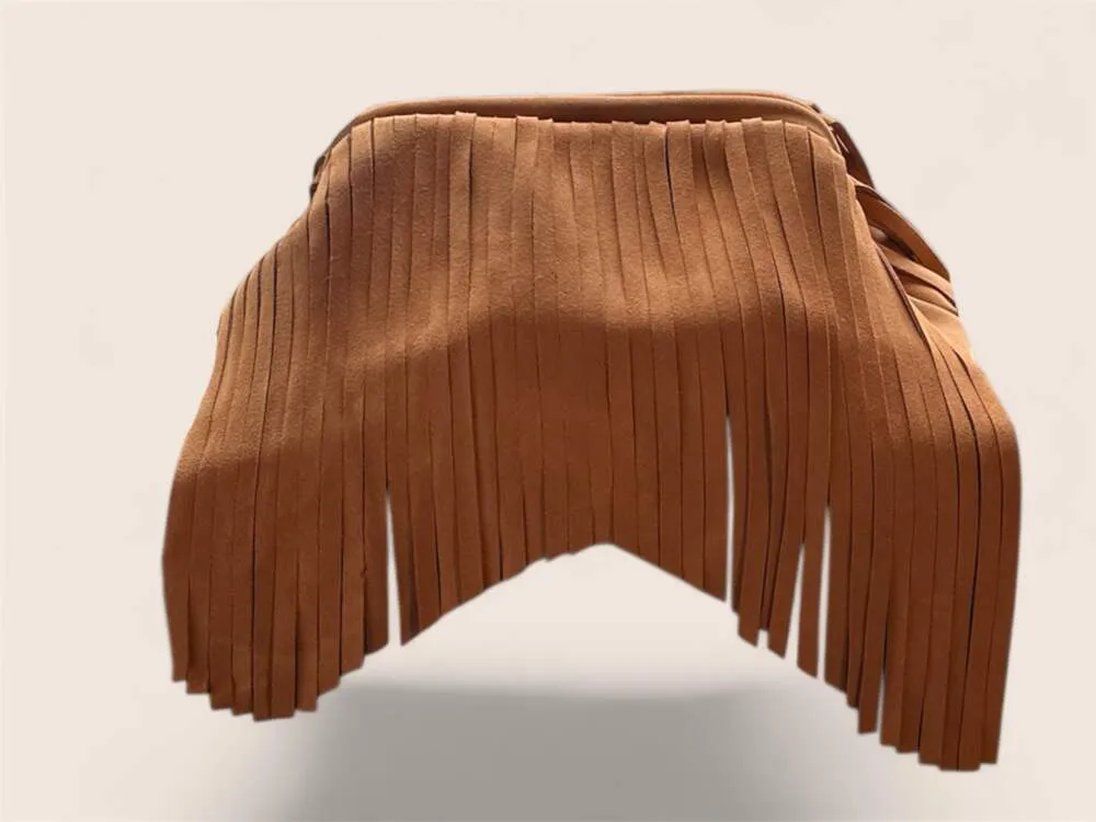 POUCH FRINGE BEIGE