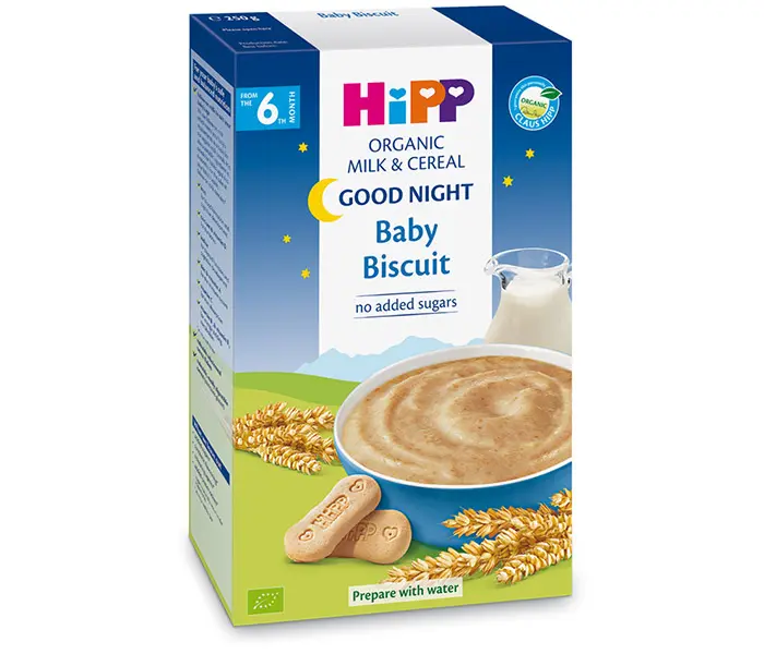 HIPP Organic Instant mlečna kašica, Za laku noć sa dečjim keksom 6M+, 250g