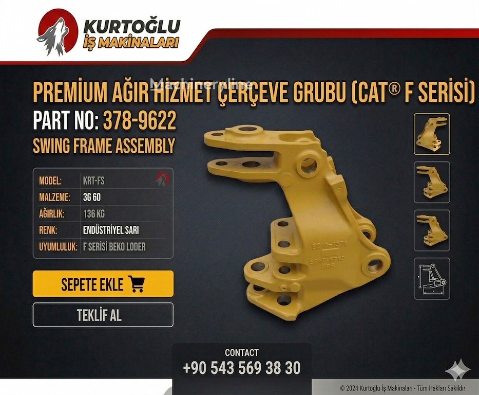 CATERPILLAR (CAT) F-SERİSİ SWING FRAME (DÖNÜŞ ŞASİSİ) - 378-9622 Caterpillar CAT F SERİSİ 378-9622 za Caterpillar 416F, 420F, 422F, 428F, 430F, 432F, 434F, 444F (F ve F2 Serileri) bagera-utovarivača