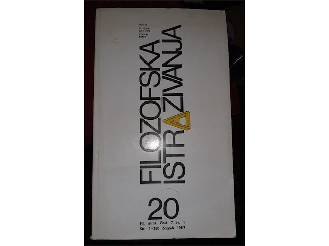 Filozofska istraživanja br.20/1987