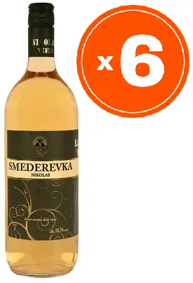Nikolas Wines Smederevka Belo vino 1l, 6 komada