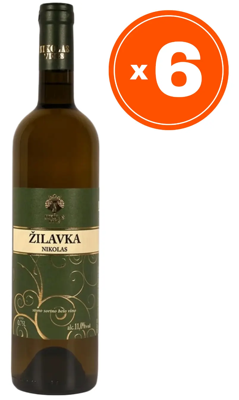 Nikolas Wines Zilavka Belo vino, 0.75l, 6 komada