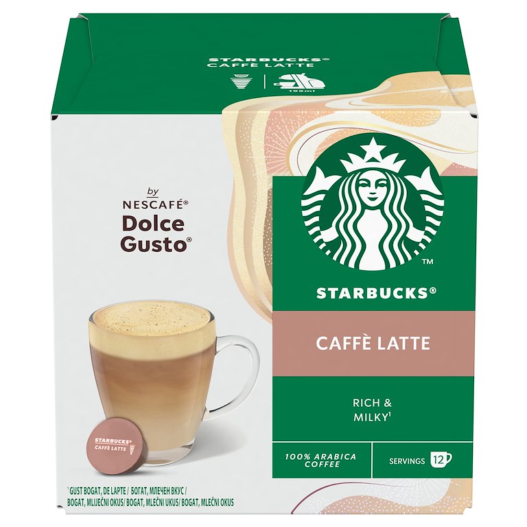 Starbucks Nescafe Dolce Gusto Kapsule za kafu Caffe Latte, 12 kapsula, 121.2g