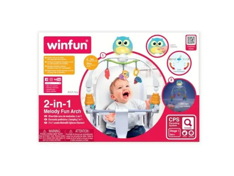 Win Fun Muzička baby igračka Muzički luk za kolica ili krevetac LED