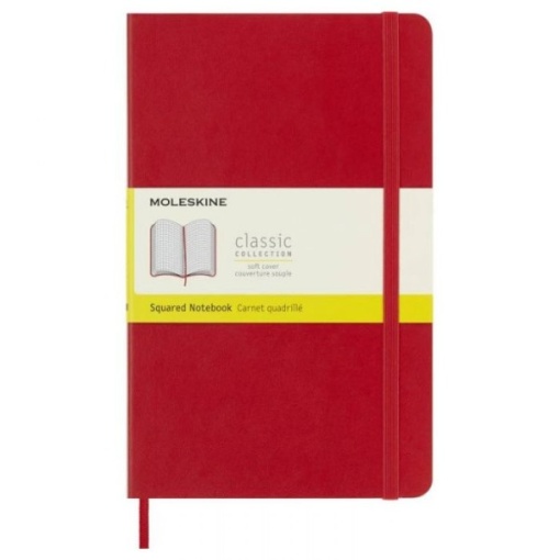 Rokovnik Moleskine Scarlet red mek povez kvadratići LG