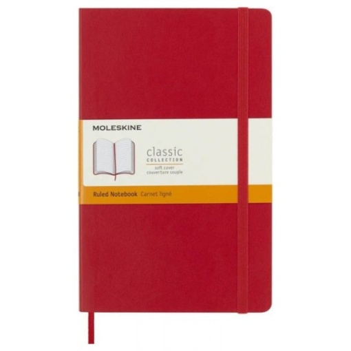 Rokovnik Moleskine Scarlet red mek povez linije LG